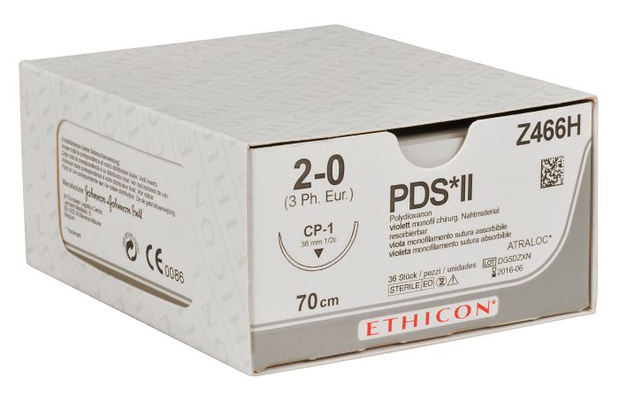 Sutur, PDS II, 70cm, violet, 2-0, CP-1 nål, monofil - AbenaOnline